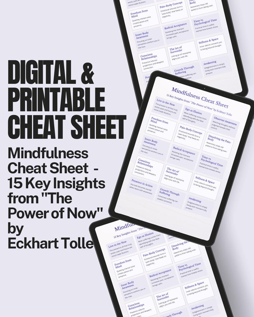 Mindfulness Cheat Sheet – 15 Key Insights From “the Power of Now” by ...