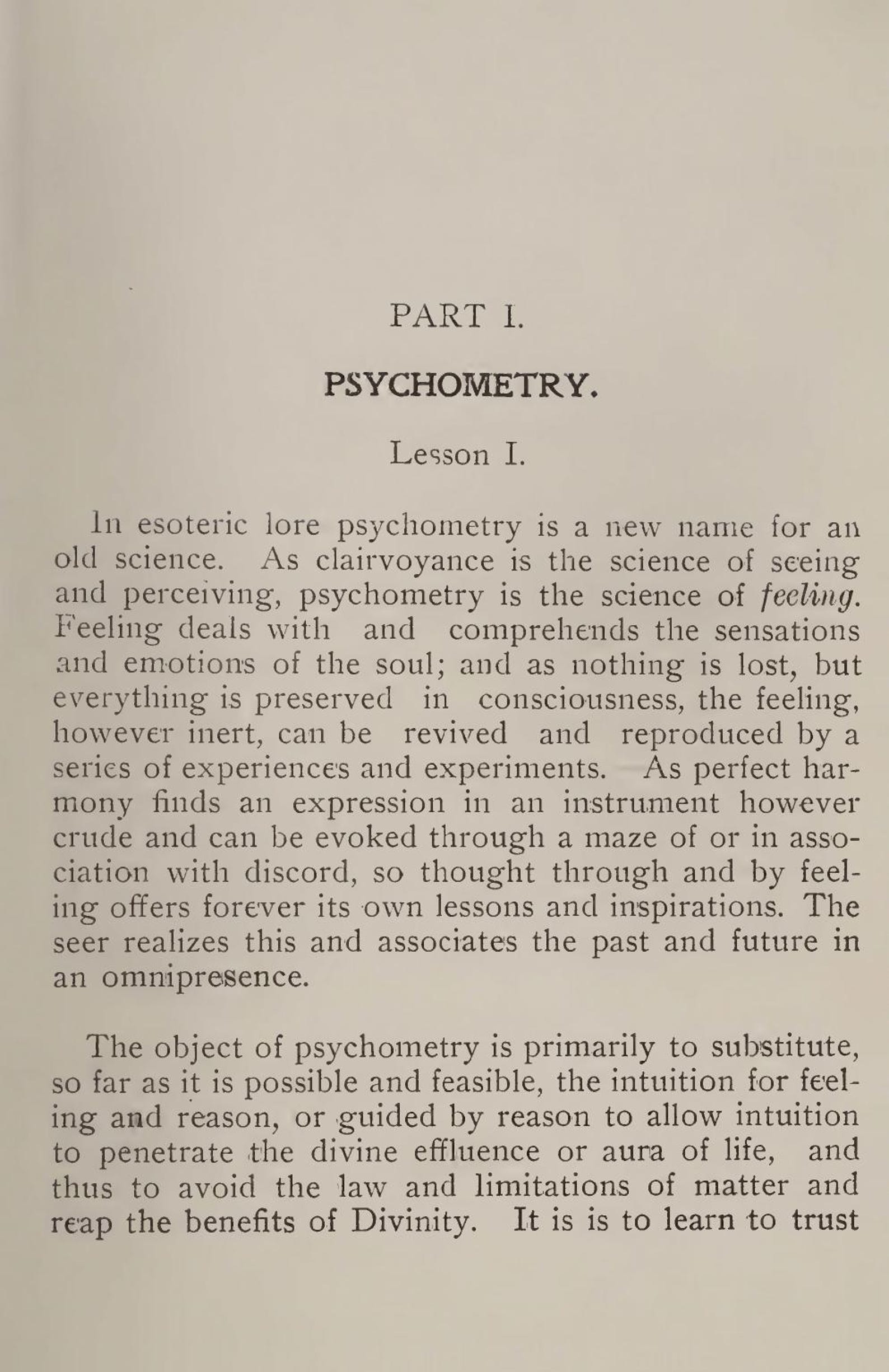 Easy Lessons for the Unfoldment of Psychometry, Clairvoyance ...