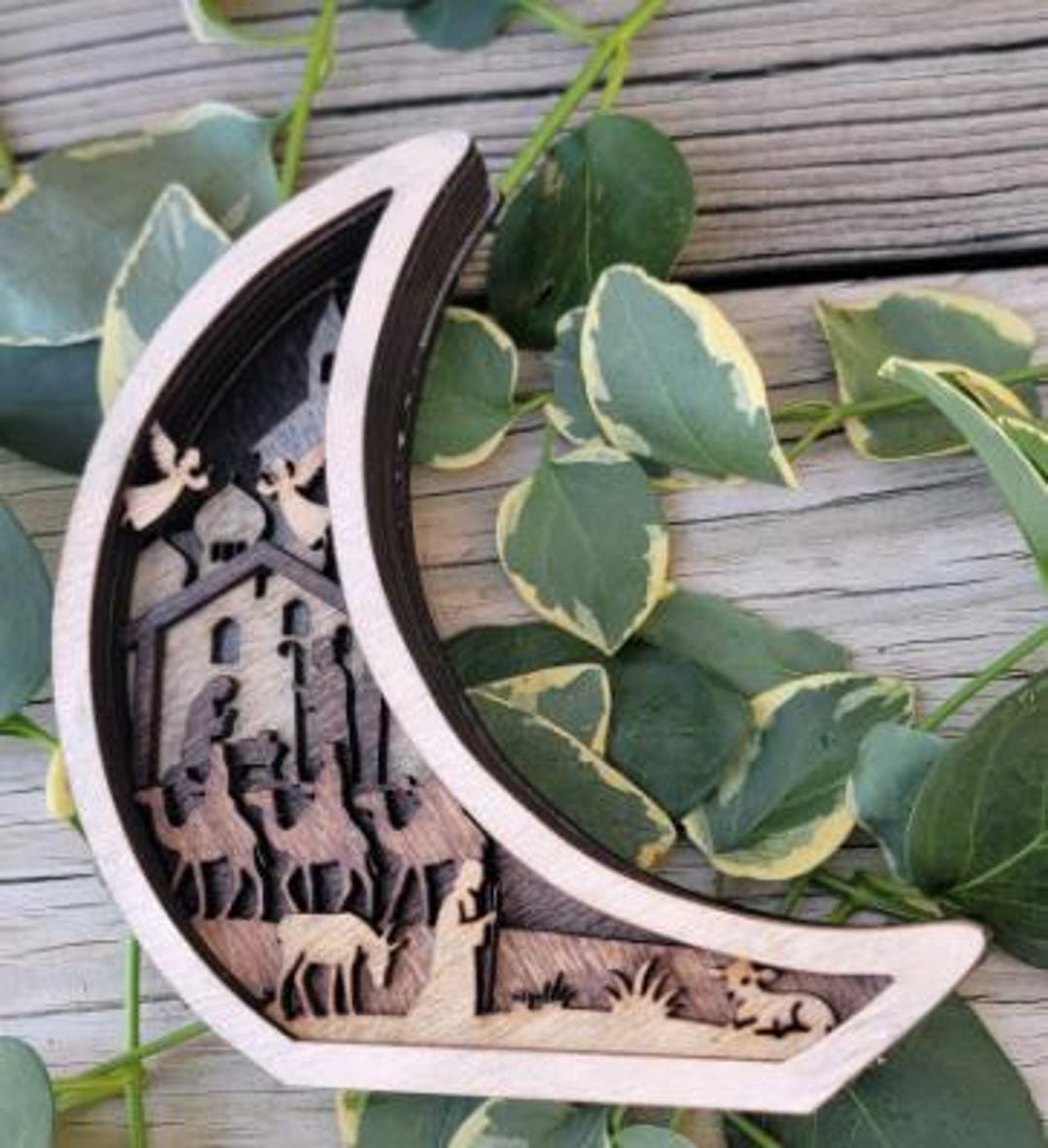 Christmas Crescent Moon Nativity SVG Files for Laser - Etsy