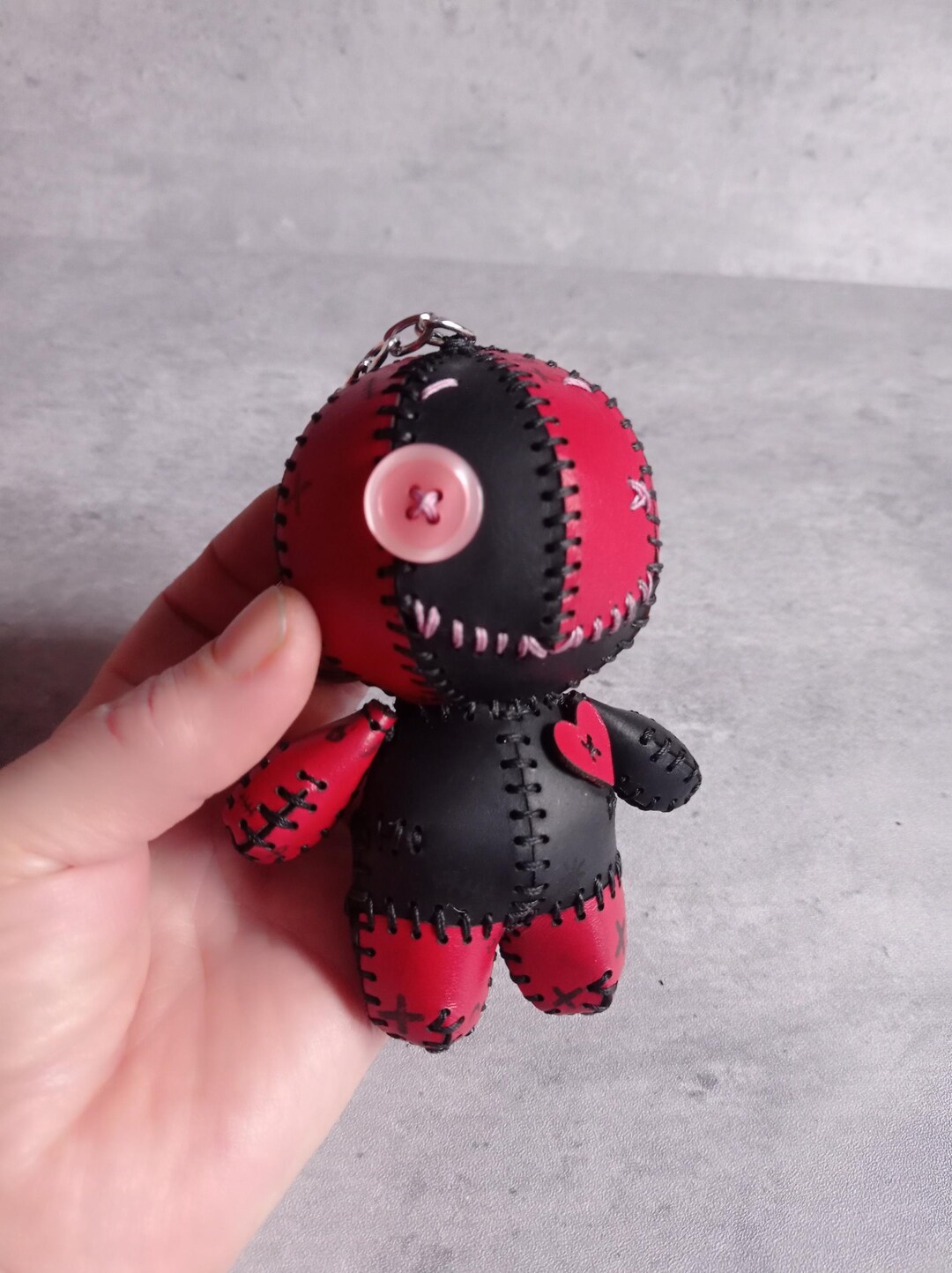 Voodoo Doll Leather Bag Charm, Gothic Handmade Keychain, Dark Cute ...