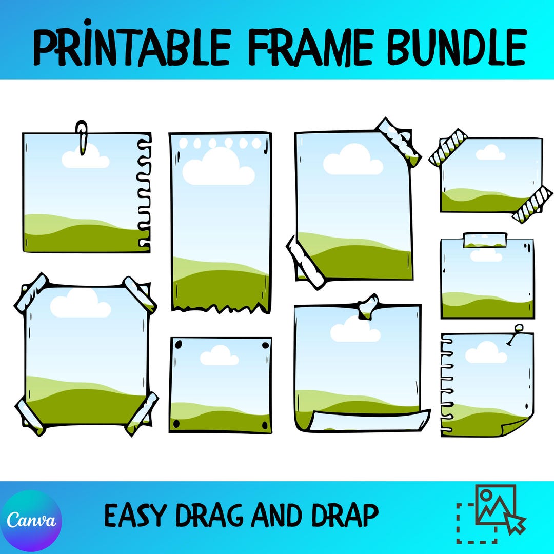 Customizable Frame Set | Printable Note Paper Pack | Digital Planner ...