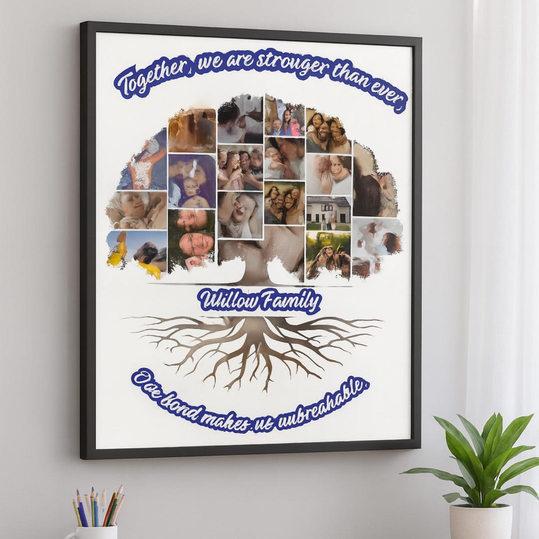Personalized Willow Family Tree Photo Collage: Custom Wall Art - Etsy