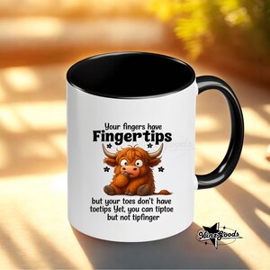 Funny Highland Cow PNG, Tiptoe Wordplay PNG, Cute Cow Cartoon ...