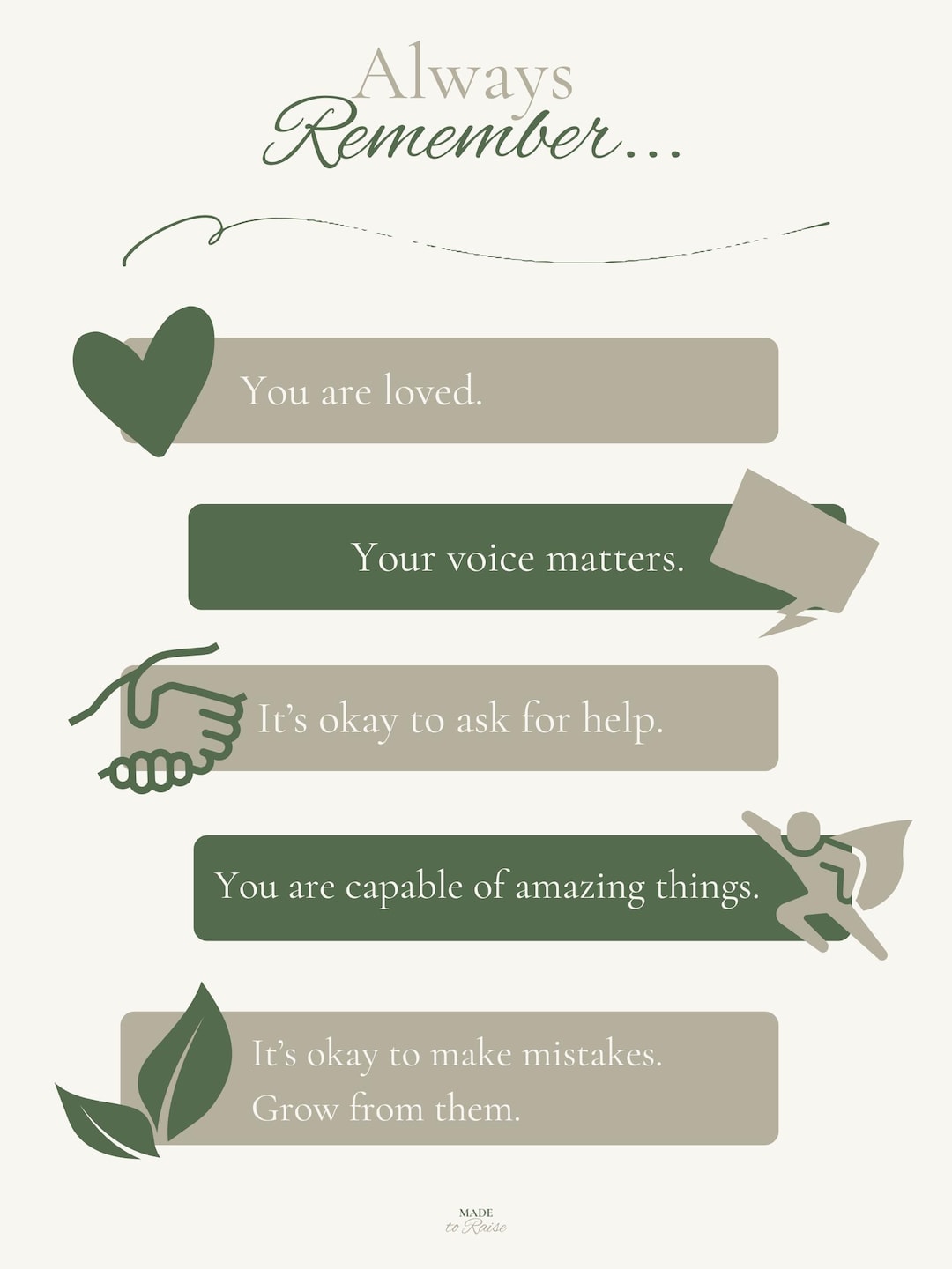 Daily Affirmations Poster - Printable Download - Etsy