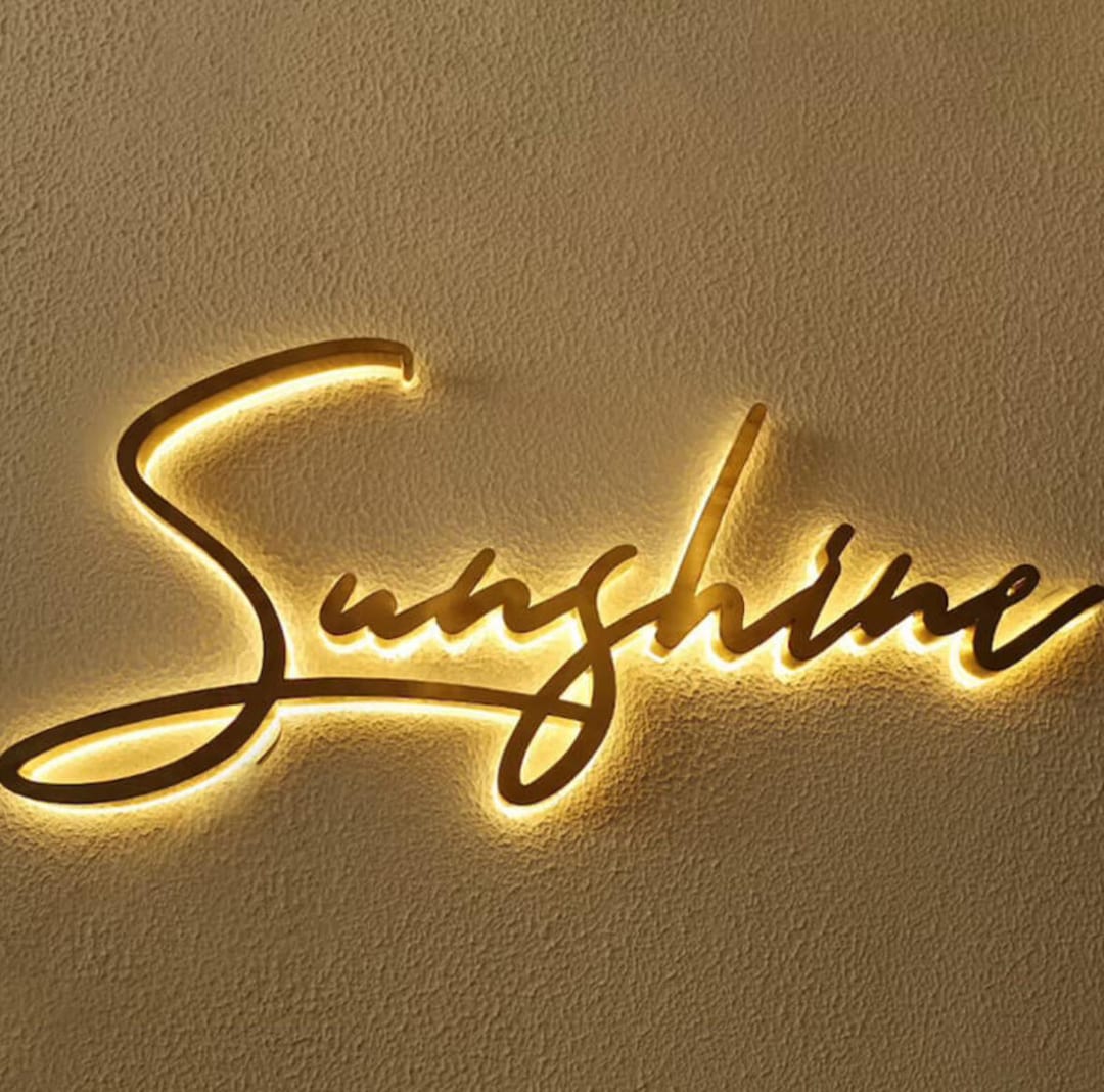 Custom 3D LED Backlit Business Sign, Stainless Steel Logo, Storefront ...
