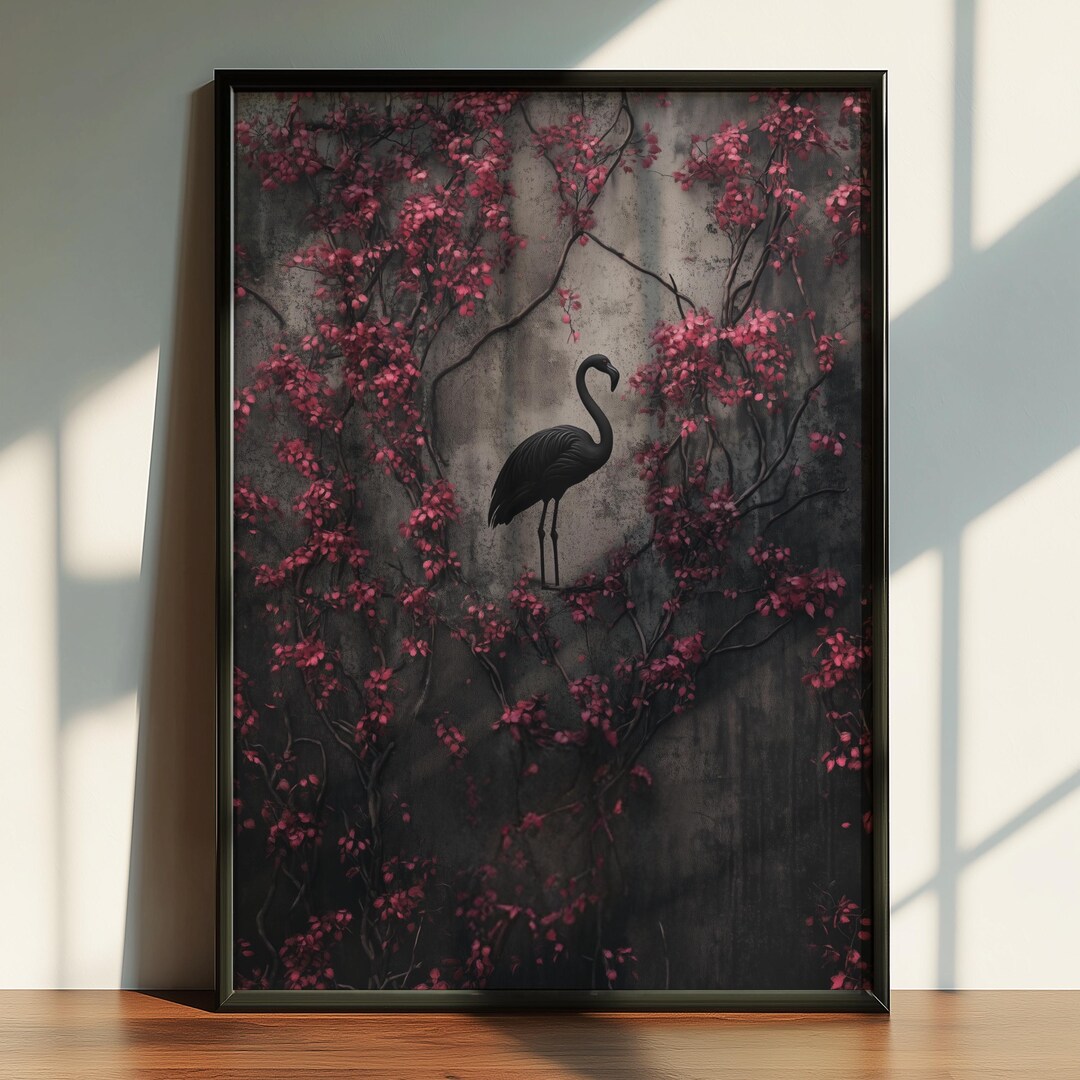 Gothic Fantasy Black Flamingo Poster, Arcadia World–inspired Poster ...