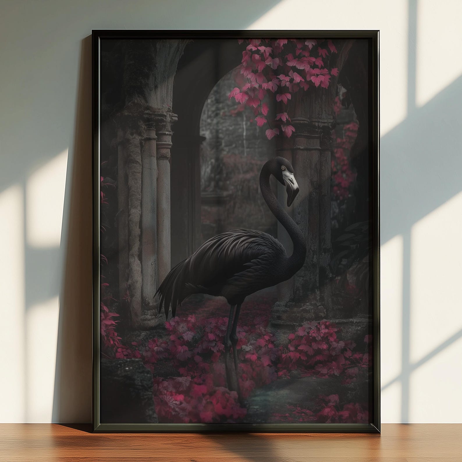 Gothic Fantasy Black Flamingo Poster, Arcadia World–inspired Poster ...