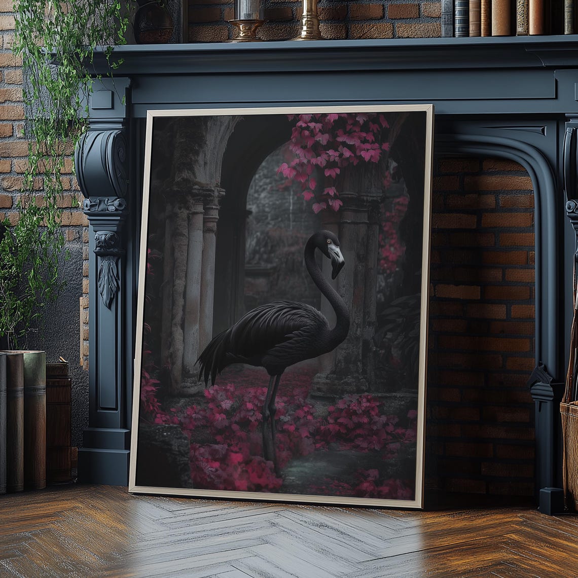 Gothic Fantasy Black Flamingo Poster, Arcadia World–inspired Poster ...