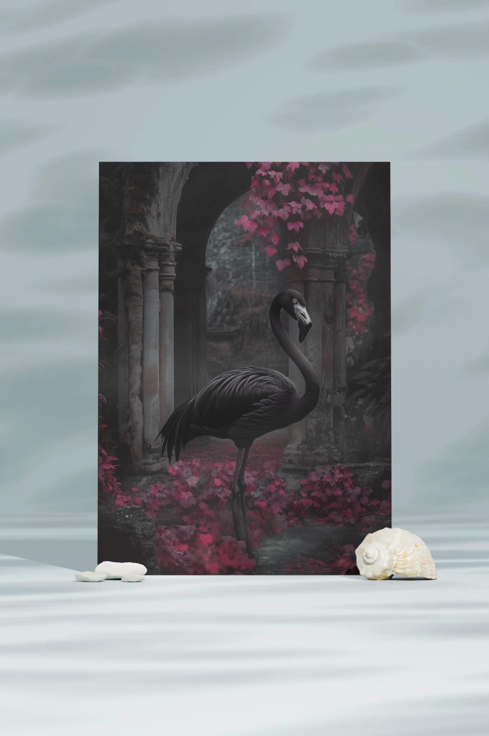 Gothic Fantasy Black Flamingo Poster, Arcadia World–inspired Poster ...