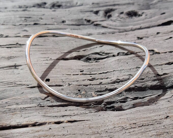 Wave Bangle Silver Size Small Handmade Sterling Silver Bangle Wavy ...