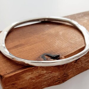 Triple Bangle Sterling Silver Three Linked Bangles Handmade Hammered ...