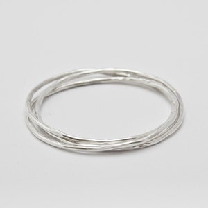 Triple Bangle Sterling Silver - Three Linked Bangles - Handmade ...