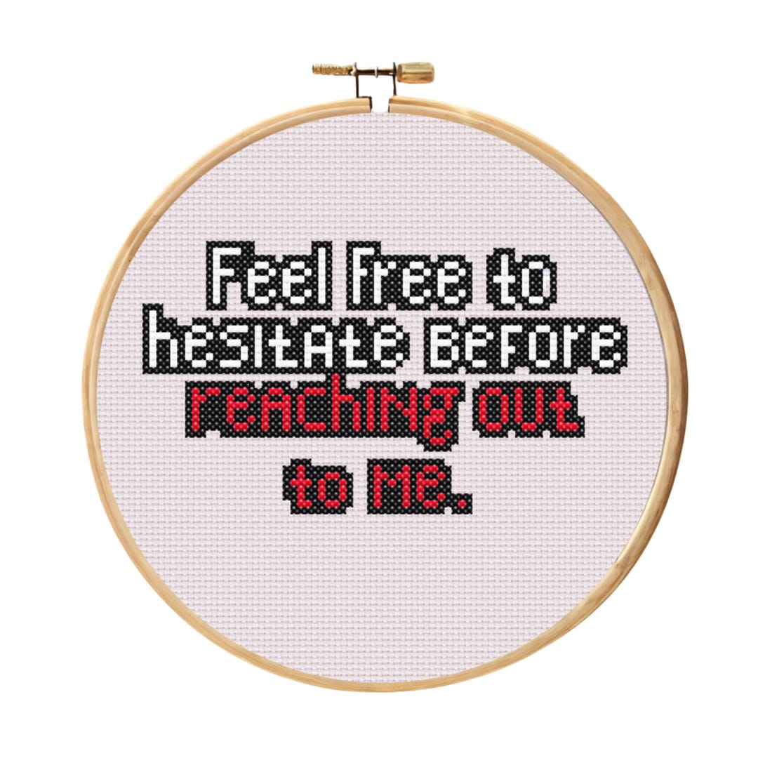 Funny Cross Stitch Pattern, Funny Sarcastic Quote Embroidery, Introvert ...