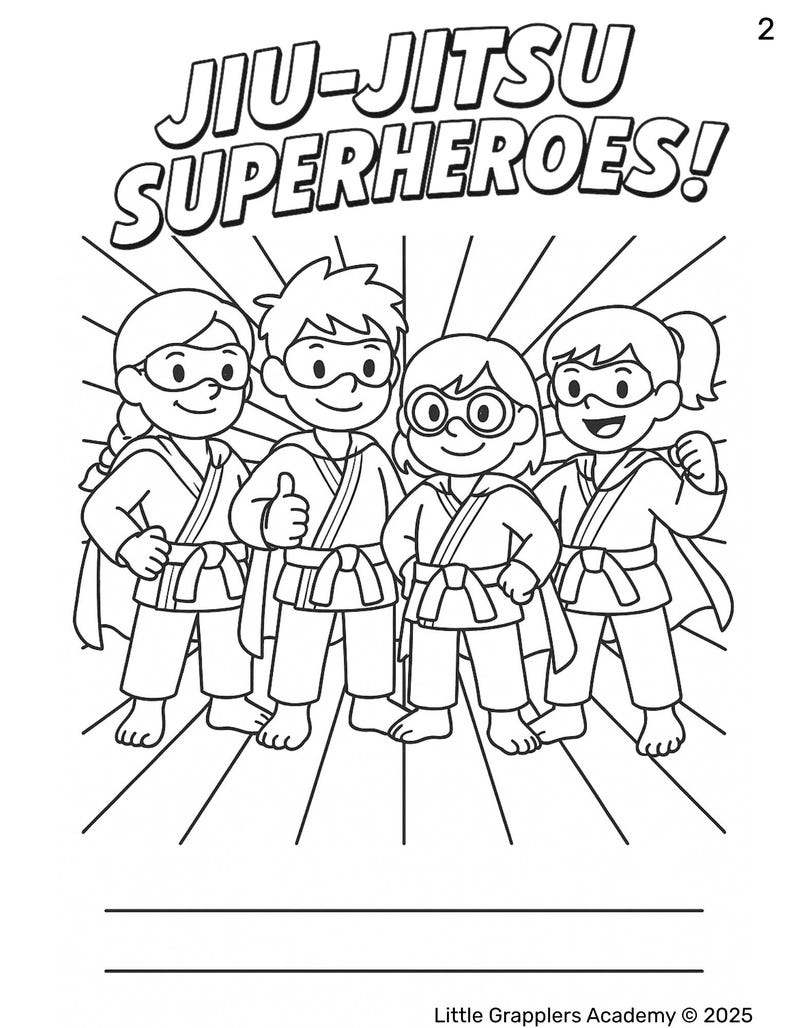 Jiu-jitsu Superheroes: Printable Coloring & Activity Book for Kids ...