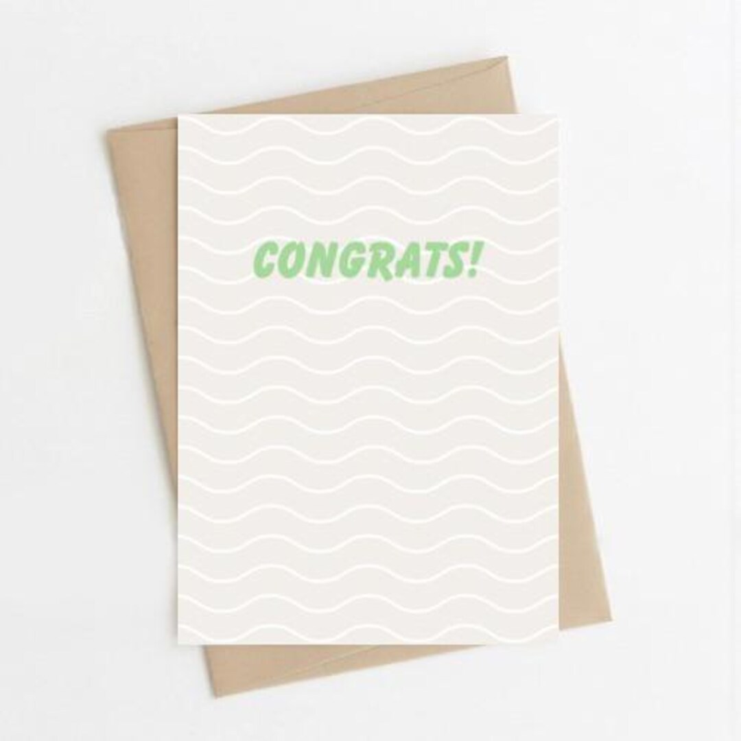 Congrats! - Celebration Greetings Card - Unisex Cool Wave - Etsy