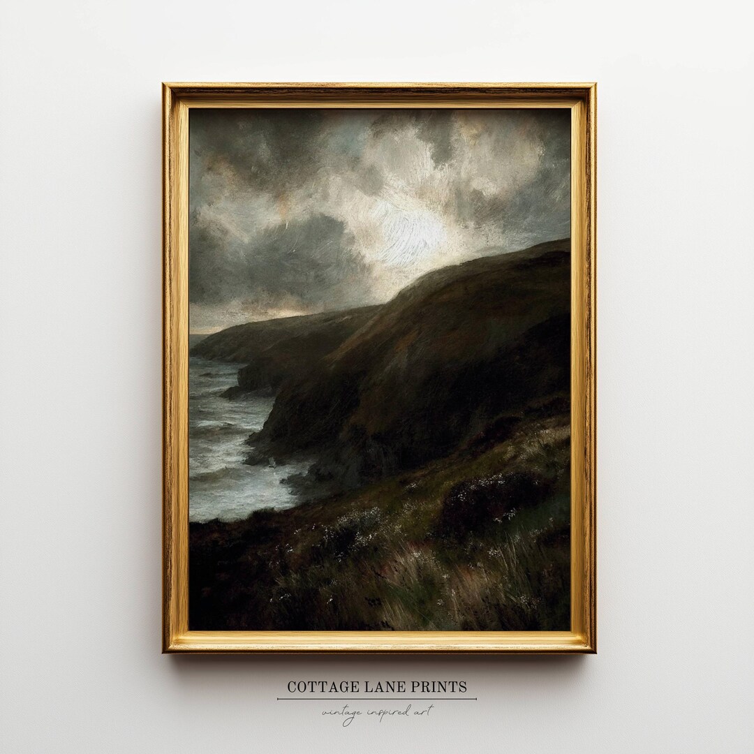 Wild British Cliffside Coast – Digital Nature Download, Rustic Cottage ...