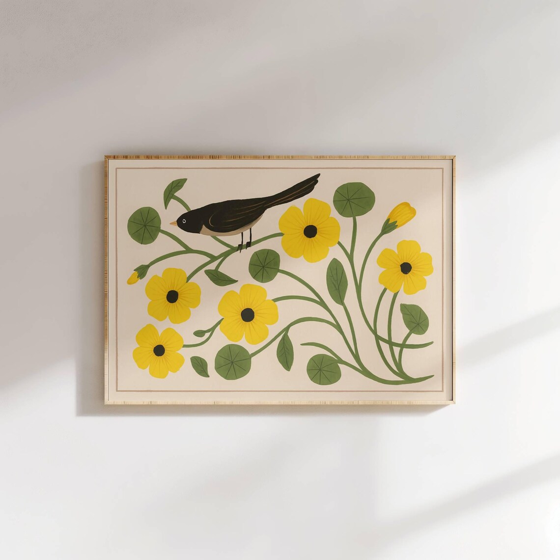 Cottagecore Bird Wall Art Printable, Vintage Botanical, Wildflower ...