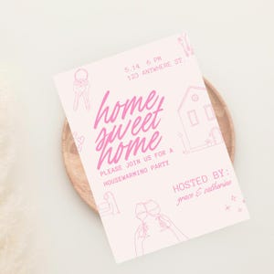 Modern Housewarming Invitation: Chic Pink Design (digital Download 5x7 ...