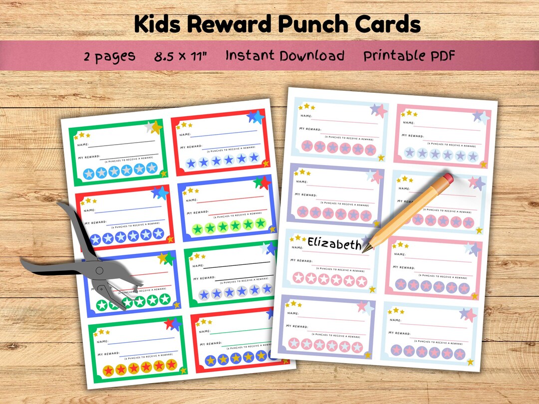 Printable Kids Reward Coupons, Children's Punch Coupons, Chore ...