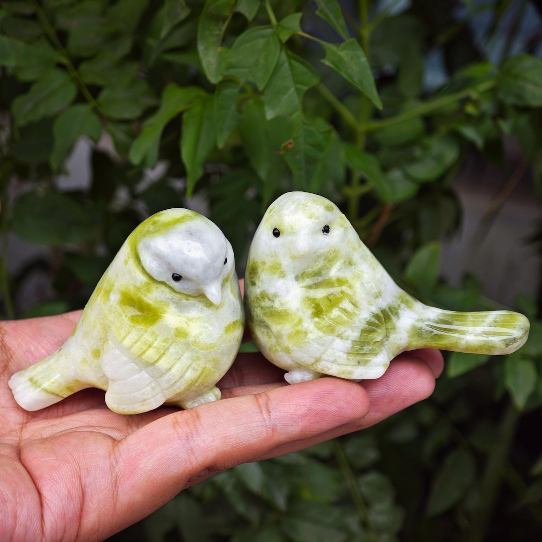 Hand Carved Xiu Jade Bird: Natural Crystal Healing Stone - Etsy