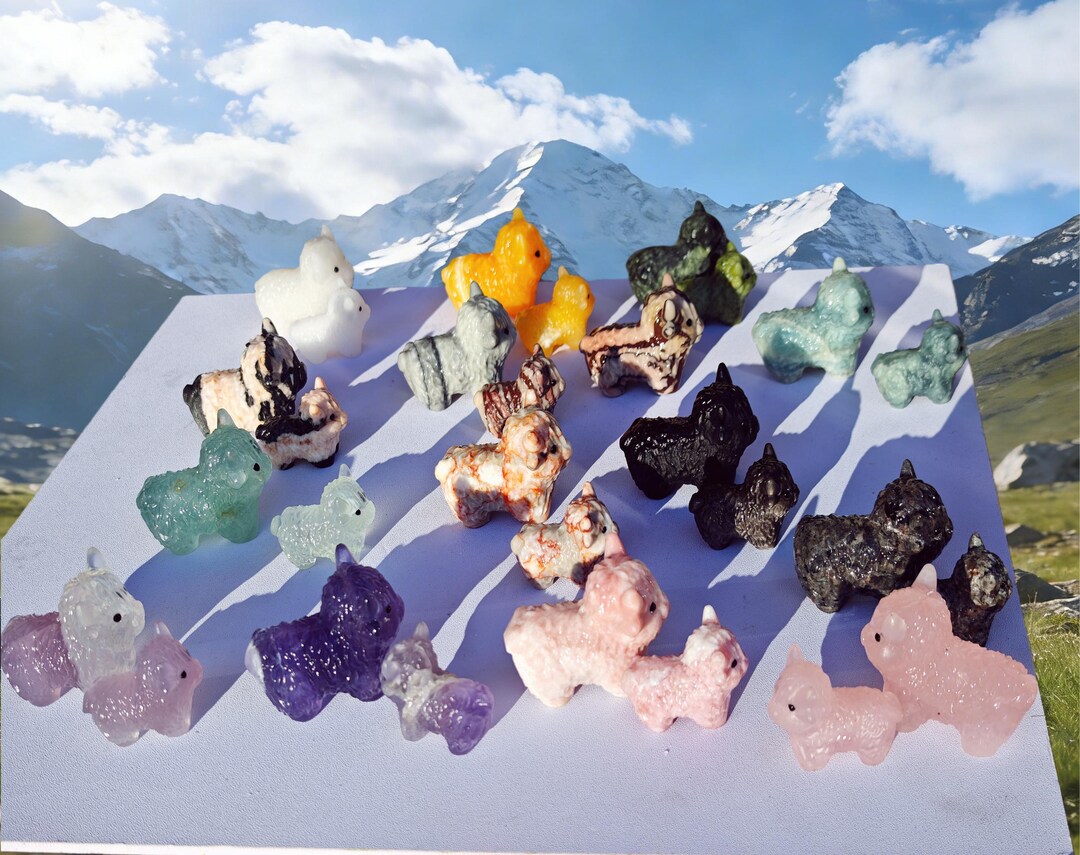 Mixed Quartz Highland Cow Figurines Set (4cm + 5.5cm) - Etsy