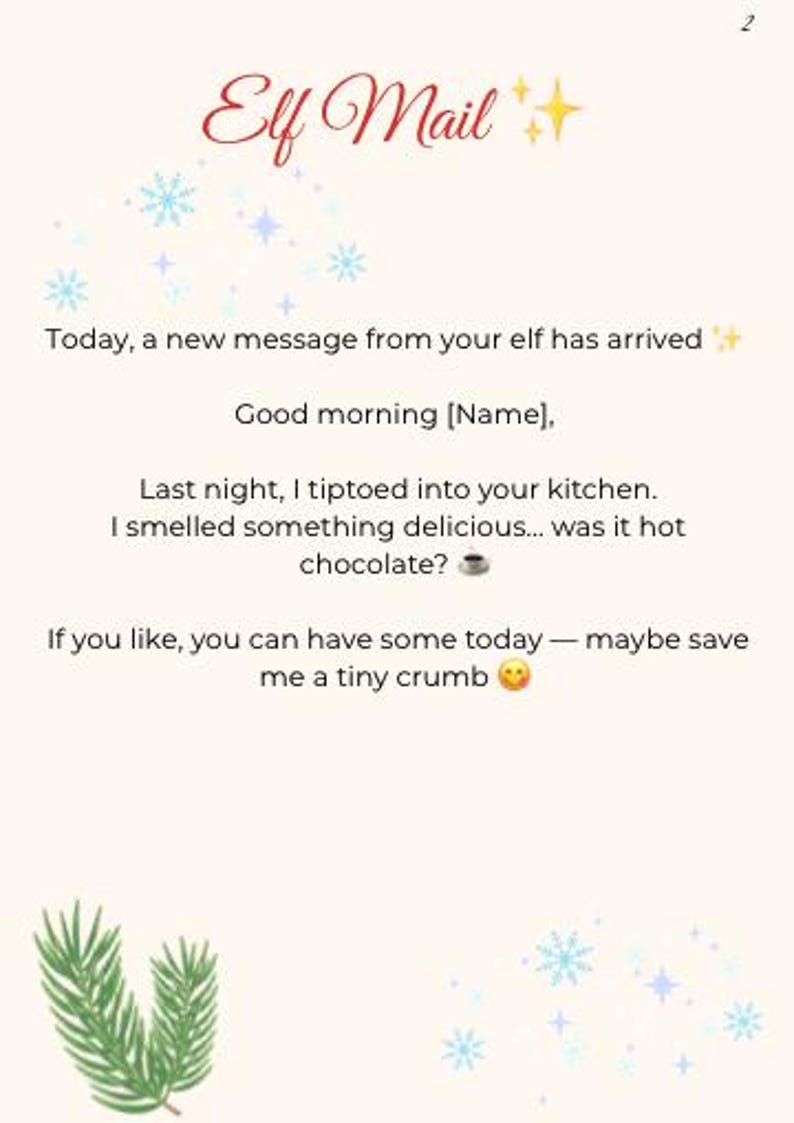 Elf Letters Printable | Christmas Elf Mail | Advent Calendar for Kids ...