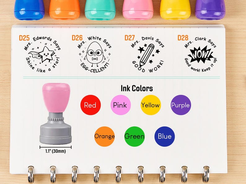 Personalized Teacher Stamp, Self-inking Classroom Encouragement Stamper ...