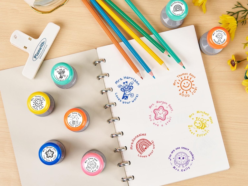 Personalized Teacher Stamp, Self-inking Classroom Encouragement Stamper ...