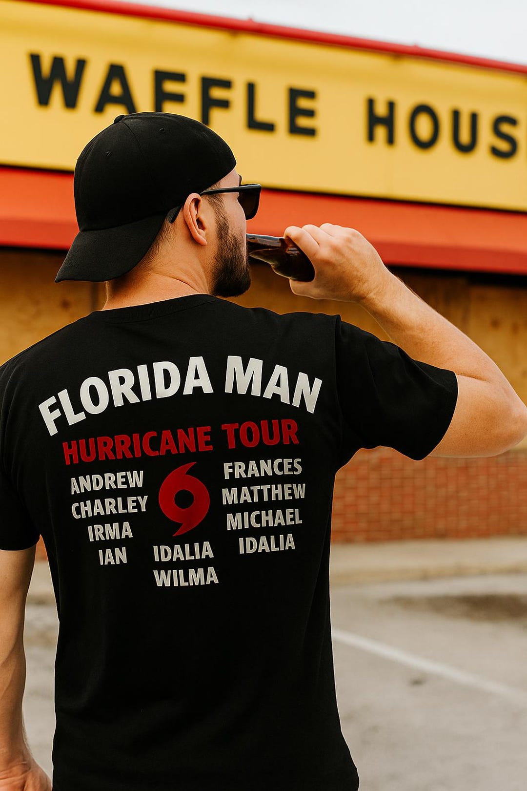 Florida Man Hurricane Tour – Black Graphic T-shirt Florida - Etsy
