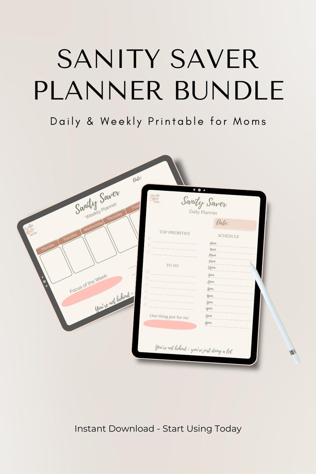 Sanity Saver Daily and Weekly Planner Printable PDF for Overwhelmed ...