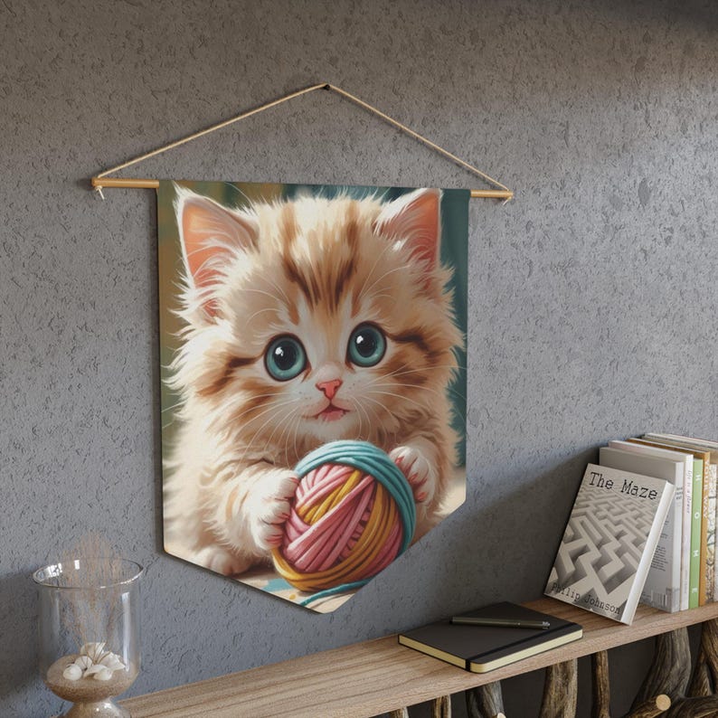 Cute Cat Pennant Banner | Adorable Wall Decor for Cat Lovers | Pet Room ...