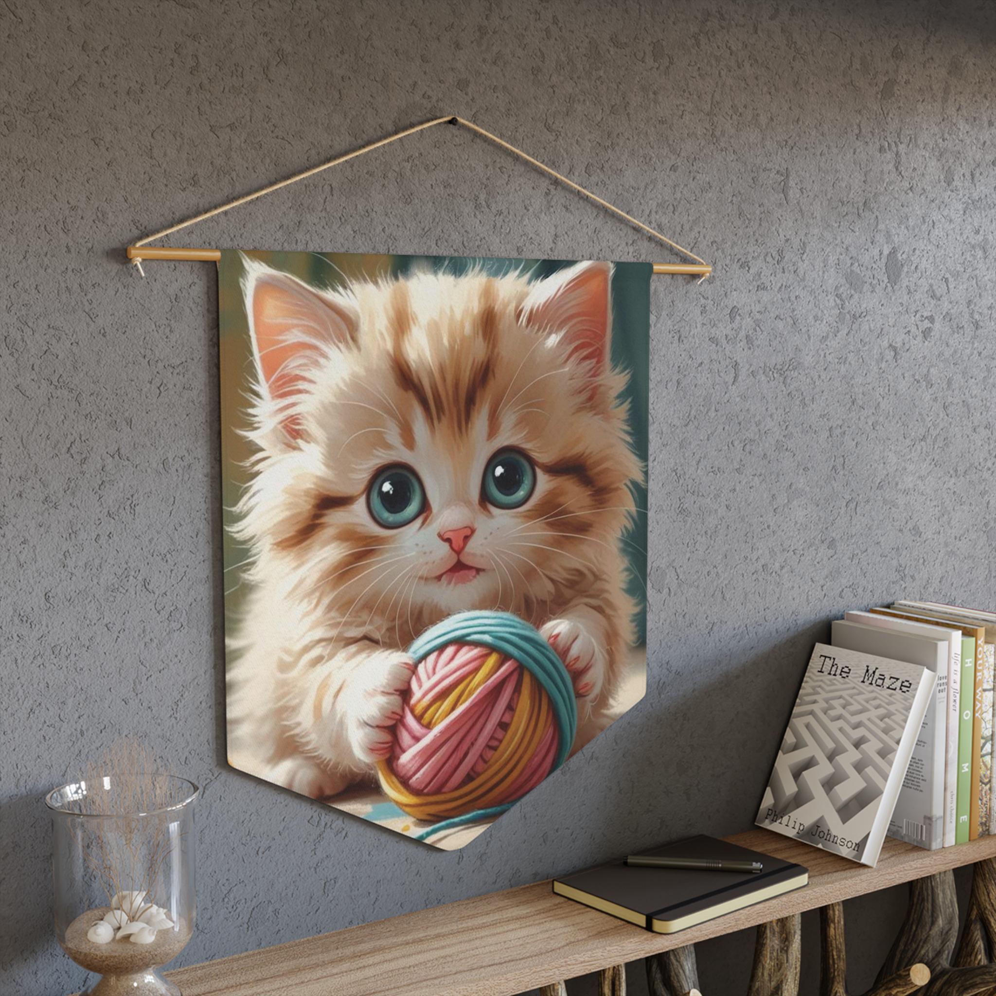 Cute Cat Pennant Banner | Adorable Wall Decor for Cat Lovers | Pet Room ...