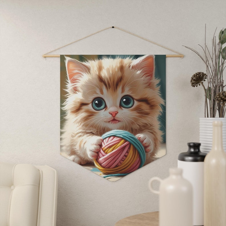 Cute Cat Pennant Banner | Adorable Wall Decor for Cat Lovers | Pet Room ...