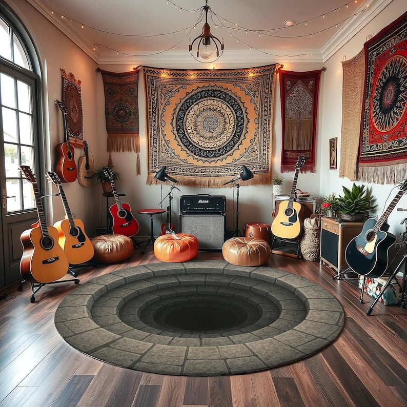 3D Pit Rug Optical Illusion Round Carpet for Modern Home Decor - Etsy