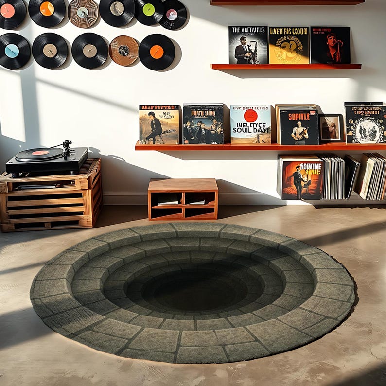3D Pit Rug Optical Illusion Round Carpet for Modern Home Decor - Etsy