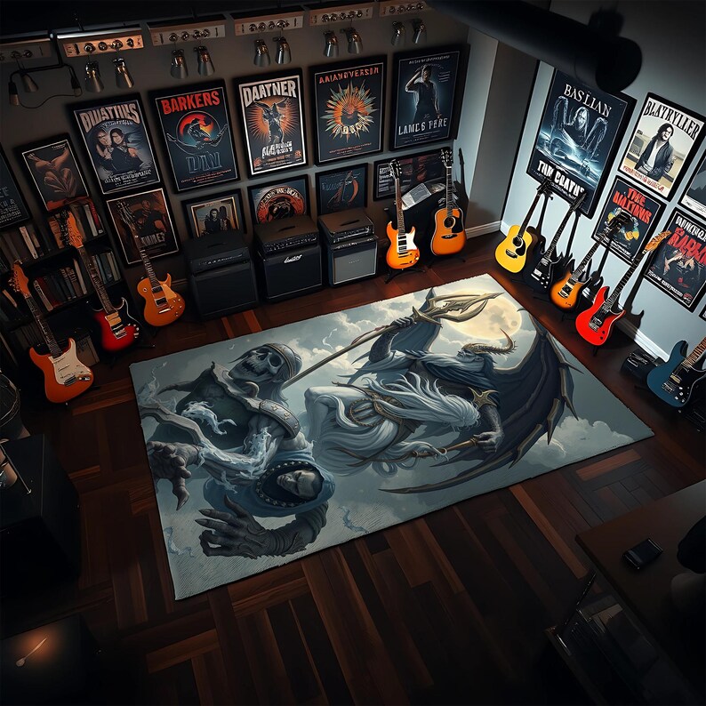 Wizard Vs Demon Battle Rug – Epic Fantasy Art, Gamer Decor - Etsy