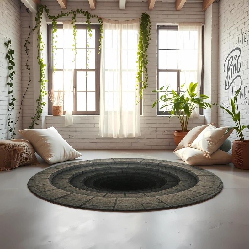 3D Pit Rug Optical Illusion Round Carpet for Modern Home Decor - Etsy