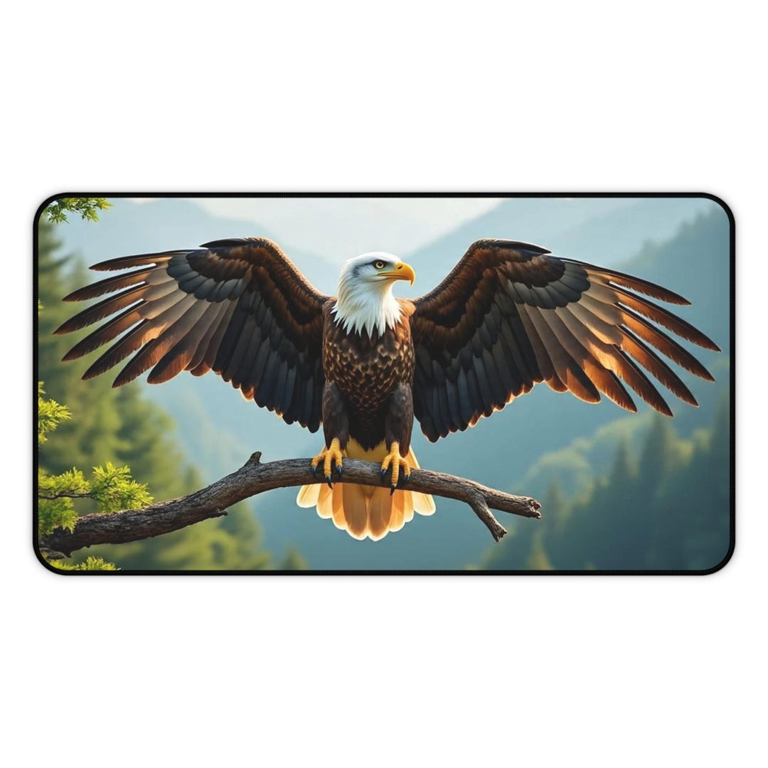 Bald Eagle Desk Mat Eagle Mouse Pad Eagle Gaming Mat Eagle Lover Gift ...