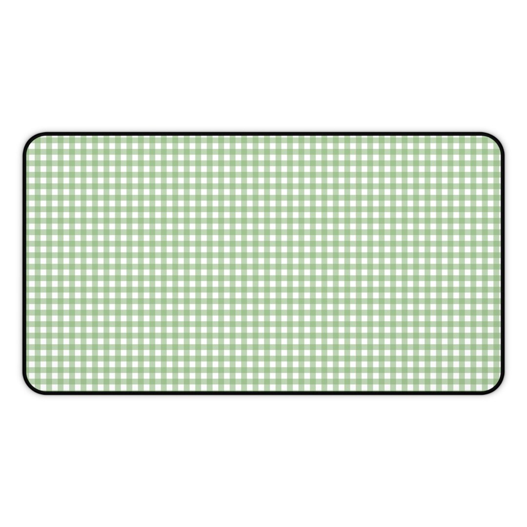 Light Green Gingham Desk Mat Light Green Checkered Mouse Pad ...