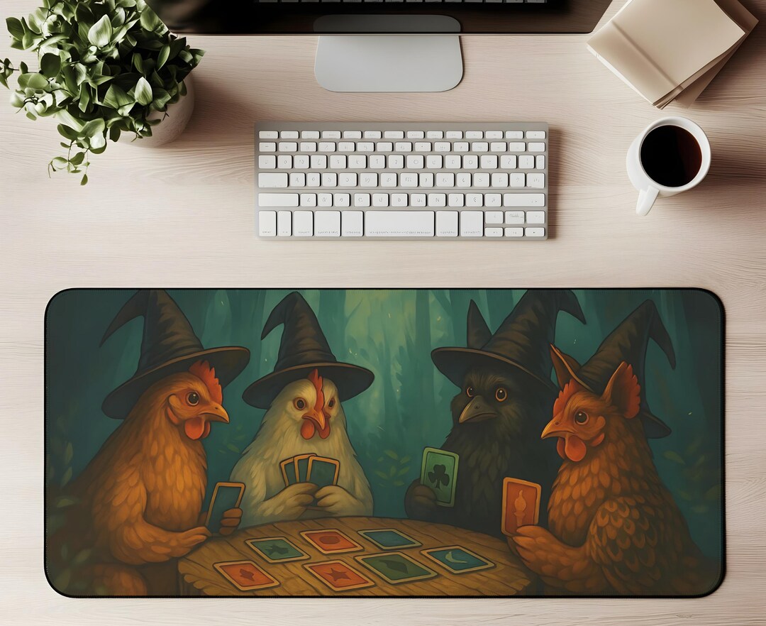 Magical Chicken Desk Mat Whimsical Chicken Mouse Pad Chicken Gaming Mat ...