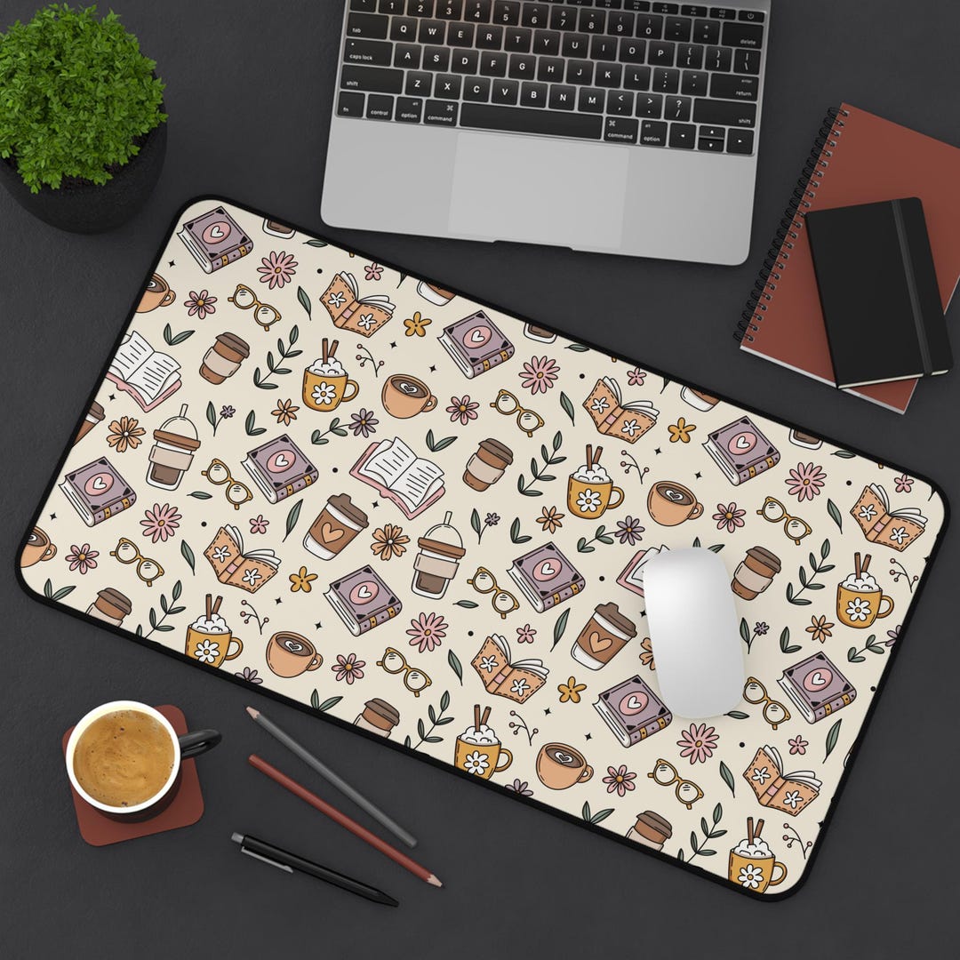 Cozy Reading Desk Mat Book Lovers Gaming Mat Bookish Mouse Pad Book ...