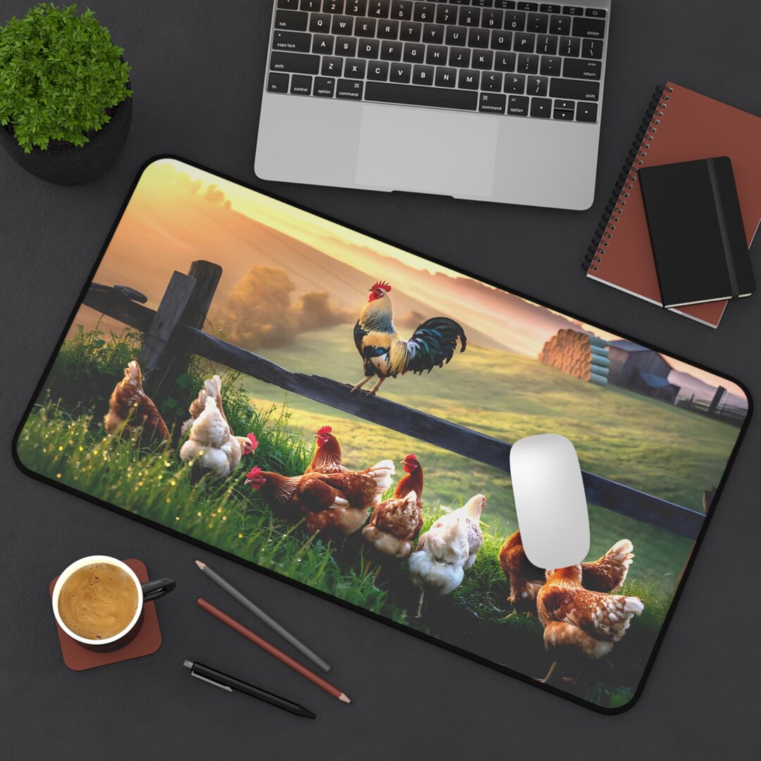 Chicken Desk Mat Chicken Mouse Pad Chicken Lover Gift for Her Pretty ...