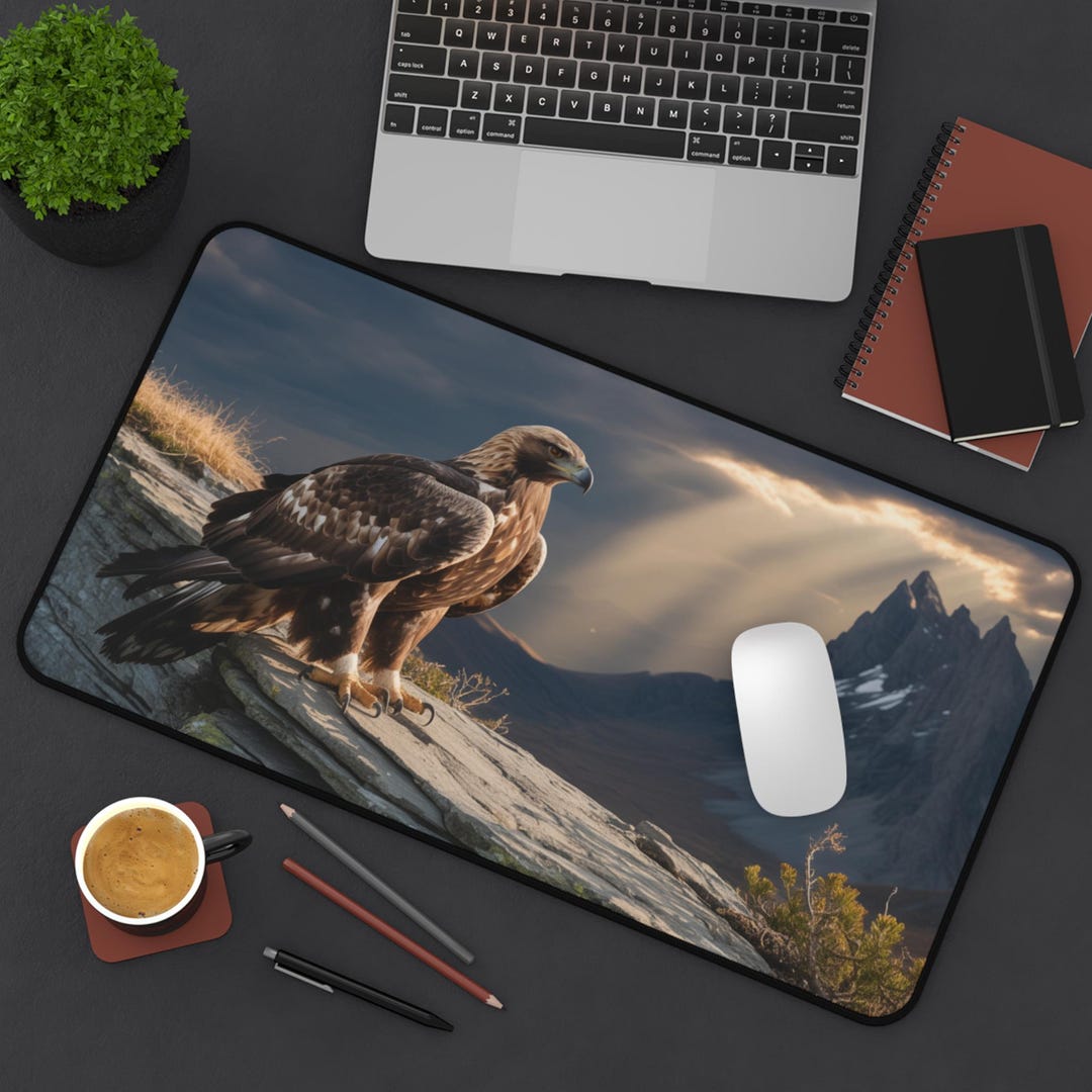 Bald Eagle Mouse Pad Eagle Desk Mat Eagle Gaming Mat Extended Eagle ...