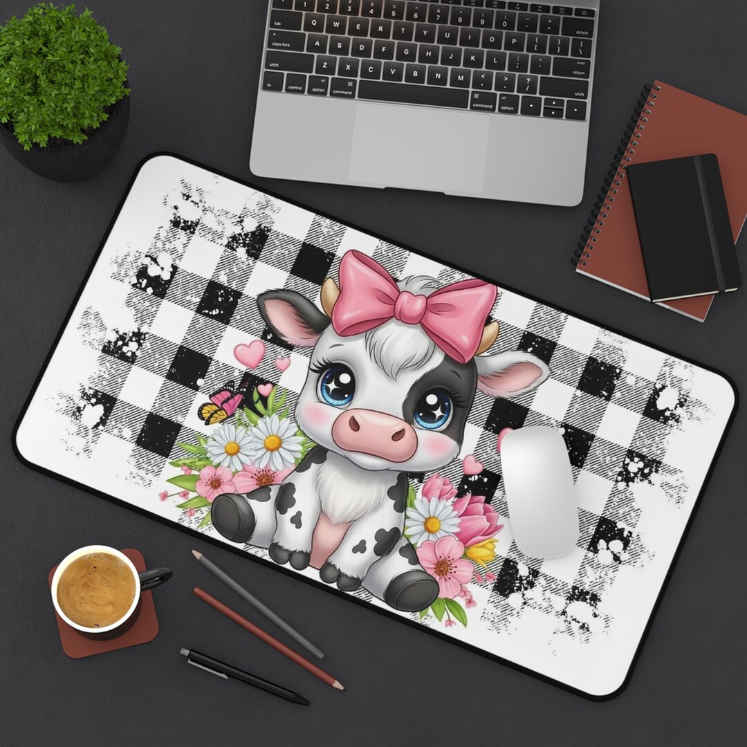 Cute Cow Desk Mat Cow Gaming Mat Cow Mouse Pad Cute Office Decor ...