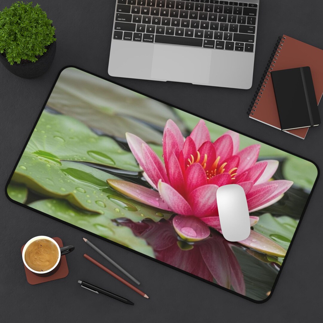 Lily Pad Gaming Mat Flower Lily Pad Desk Mast Lily Pad Flower Lily Pad ...