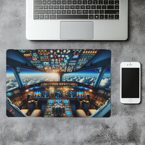 Cockpit Desk Mat Airplane Flight Simulator Mouse Pad Pilot Gift ...