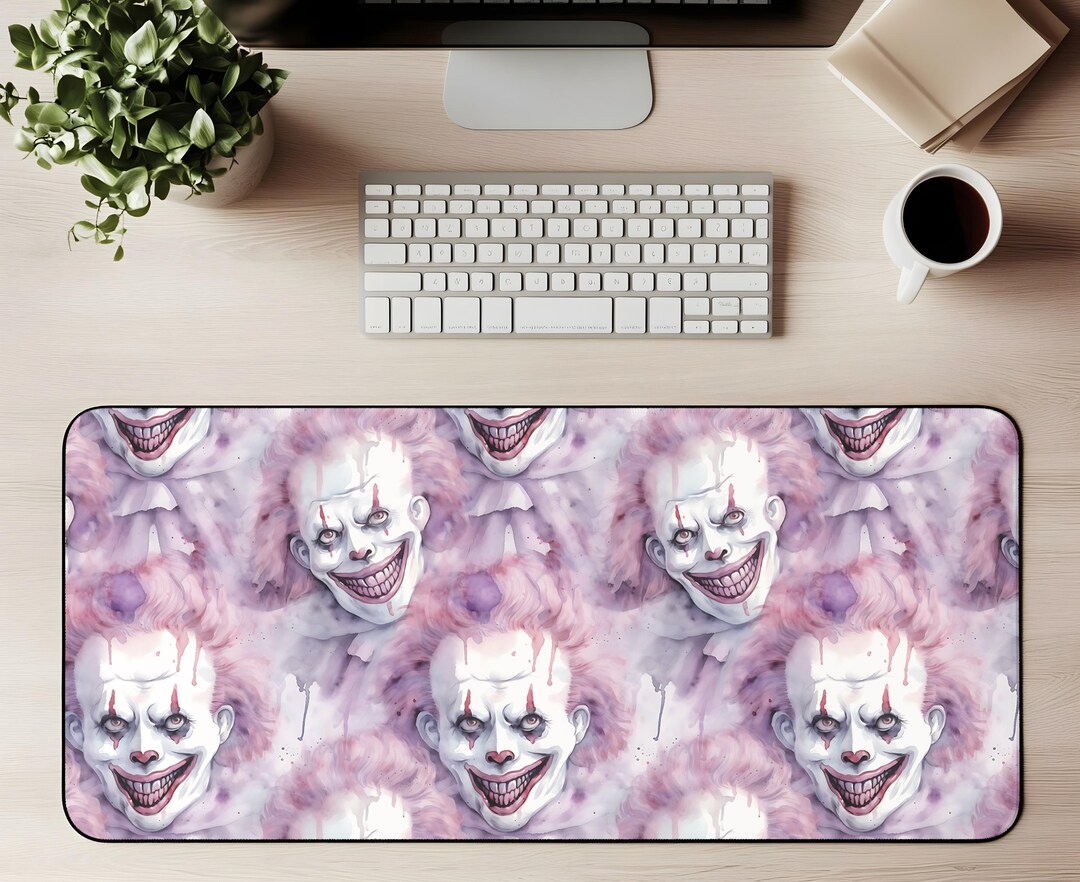 Clown Horror Desk Mat Mouse Pad Gaming Mat Scary Face Pattern Office ...
