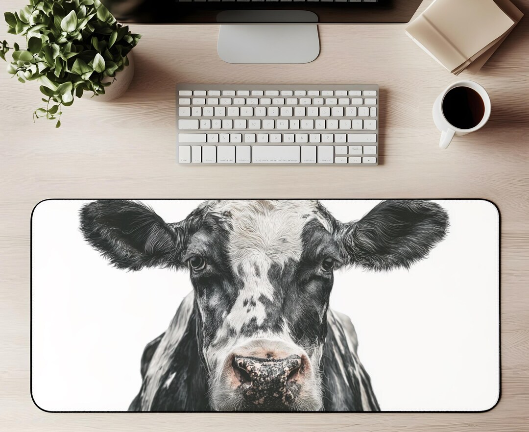 Cow Desk Mat Farmhouse Cow Print Gaming Mat Country Style Mouse Pad ...