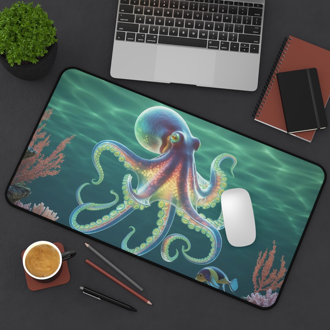 Octopus Desk Mat Octopus Gaming Mouse Pad Nautical Aesthetic Desks ...