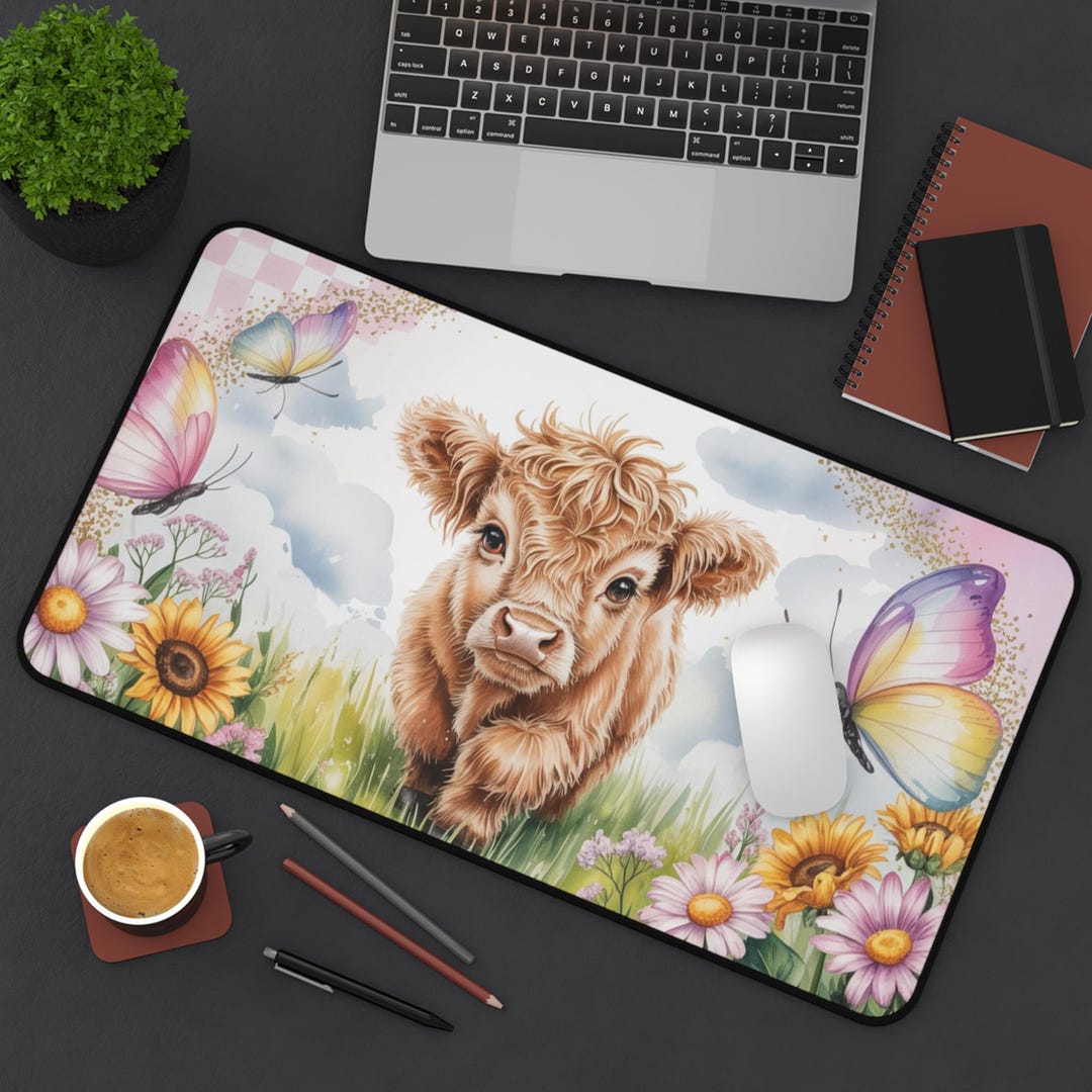 Cute Cow Desk Mat Cow Mouse Pad Cow Calf Baby Cow Lover Gift for Her ...